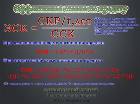 Эффективная ставка по кредиту расчет формула
