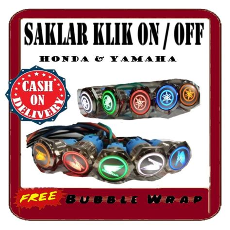 Saklar Tombol Switch On Off Motor Mobil LED Stainless 19 Mm Honda Yamaha Push Button Waterproof