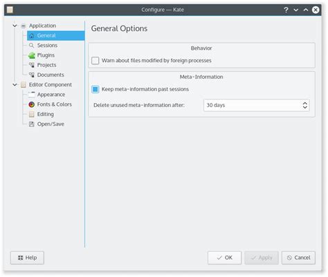 The Main Configuration Dialog