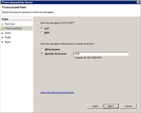 Configure Windows Firewall For SSAS In Windows Server R