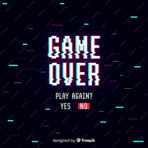 배경에 글리치 게임 무료 벡터