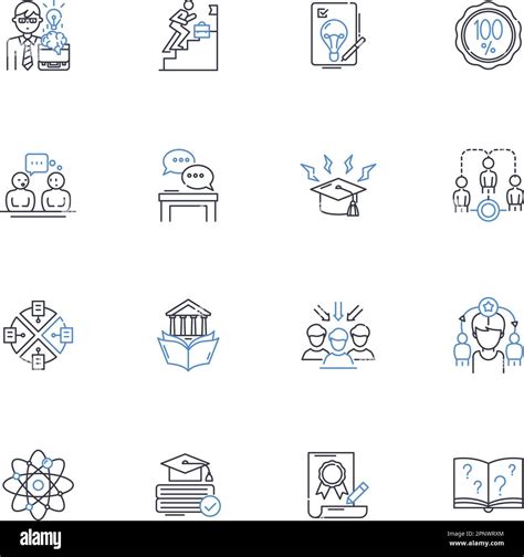 Information Hub Line Icons Collection Accessible Comprehensive Aggregating Curated Reliable