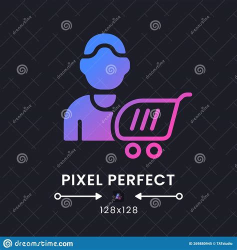 Consumer Behavior Purple Solid Gradient Desktop Icon On Black Stock