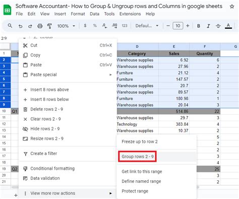 Group Ungroup Rows And Columns In Google Sheets Step By Step Guide