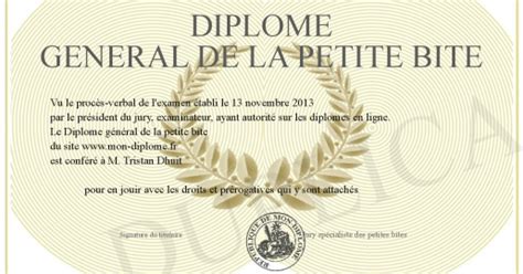 Diplome General De La Petite Bite