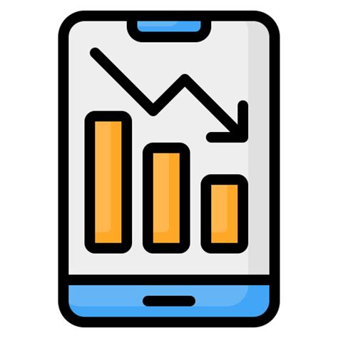 Mobile Smartphone Chart Bar Chart Analytics Decrease Loss Icon