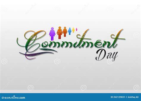 Commitment Day Text Design Illustration Banner Card For Social Media Post Stock Illustration Commitment Day Text Design Illustration Banner Card For Social Media Post Stock Illustration