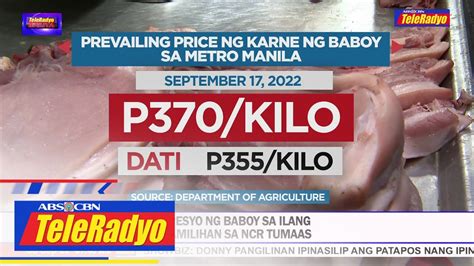 Presyo ng baboy sa ilang pamilihan sa NCR tumaas | TELERADYO BALITA (8 ...