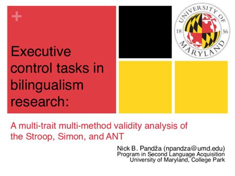 Pdf Executive Control Tasks In Bilingualism Research A Multi Trait