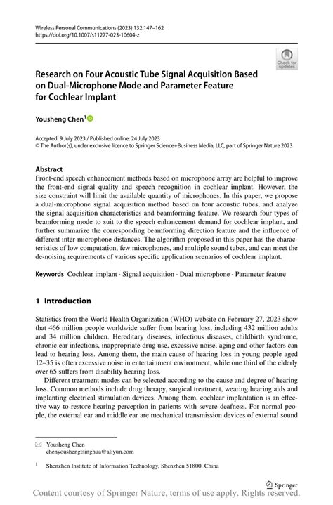 research on four acoustic tube signal acquisition based on dual microphone mode and parameter