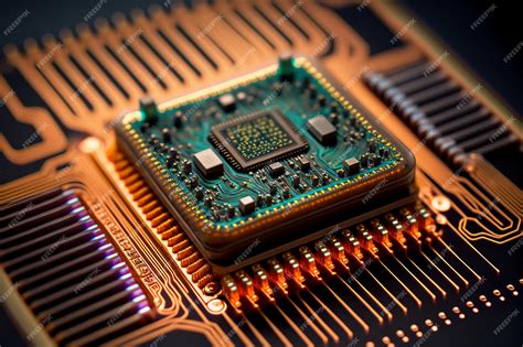 Premium Photo Depth Of Field Surface Of A Microchip Diodes Resistors