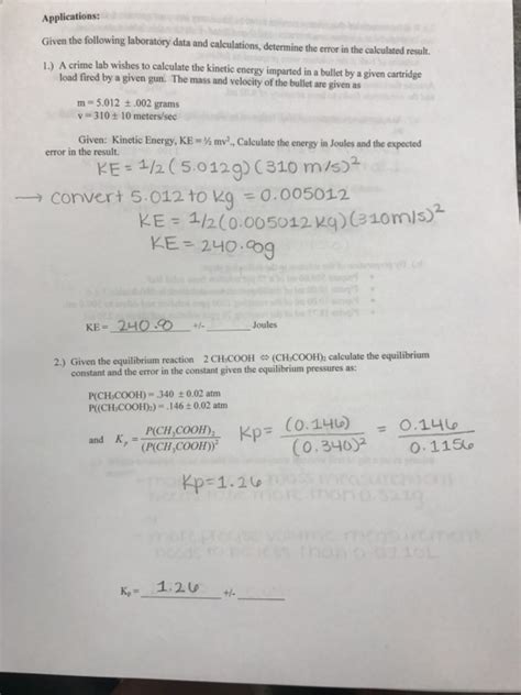 Solved Given The Following Laboratory Data And Calculations