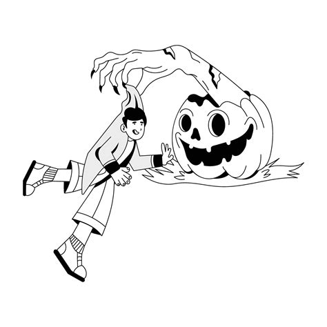 Trendy Scary Pumpkin 26286954 Vector Art At Vecteezy