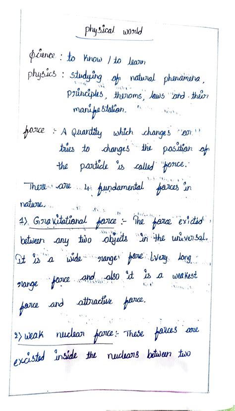 SOLUTION Ts Class Physics Notes Chapter Physical World Studypool