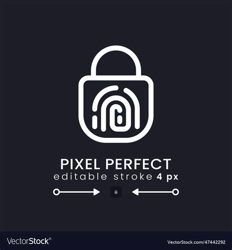 Fingerprint Access White Linear Desktop Icon Vector Image