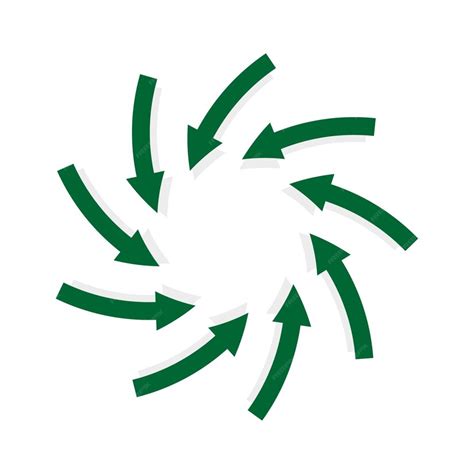Premium Vector Abstract Shape With Green Arrows Rotating Green Arrows Point Inwards Inside