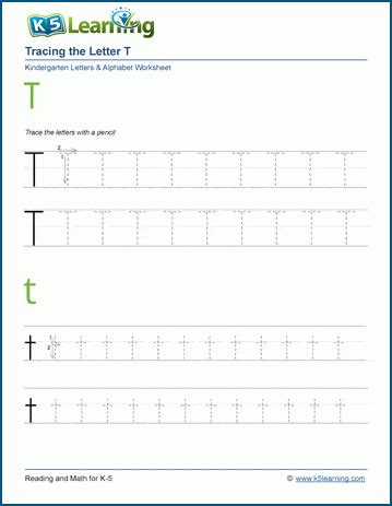 Free Letter T Tracing Worksheet Preschool Download Free Letter T