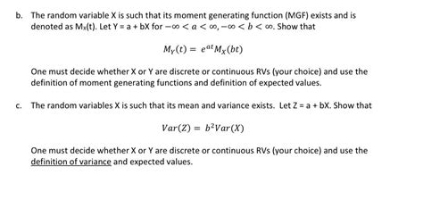 Solved B The Random Variable X Is Such That Its Moment