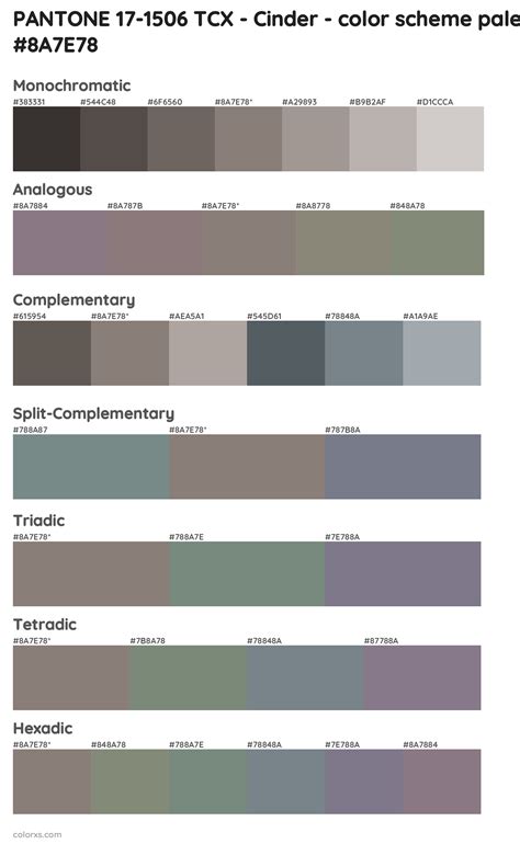 Pantone 17 1506 Tcx Cinder Color Palettes