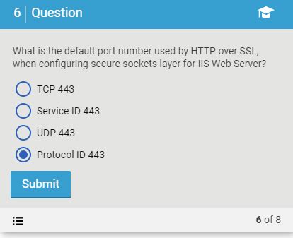 Solved Question What Is The Default Port Number Used By Chegg