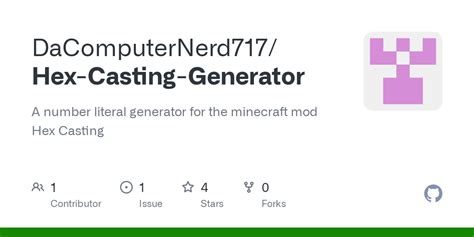 Github Dacomputernerd717hex Casting Generator A Number Literal Generator For The Minecraft