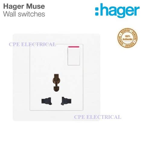 Hager Muse 16a 3 Pin Universal Switch Socket Shopee Malaysia