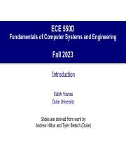 Fundamentals Of Computer Systems And Engineering Introduction Course Hero