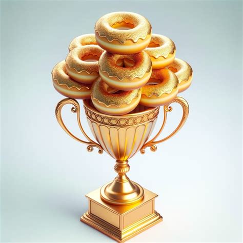 golden donut trophy handcrafted pyramid of delight ai art generator