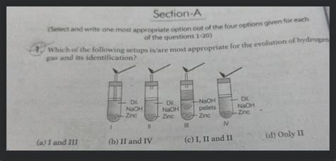 Section A Select And Write One Most Appropriate Option Out Of The Four O