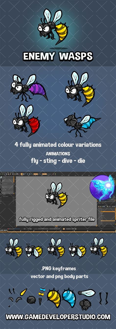 Enemy Wasp Game Sprite Sprite Enemy Fantasy Games Enemy Wasp Game Sprite Sprite Enemy Fantasy Games