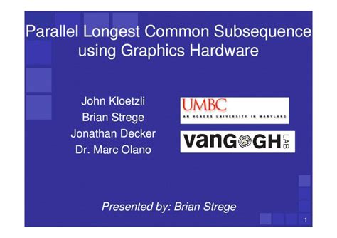 Pdf Parallel Longest Common Subsequence Using Graphics Hardware Dokumentips