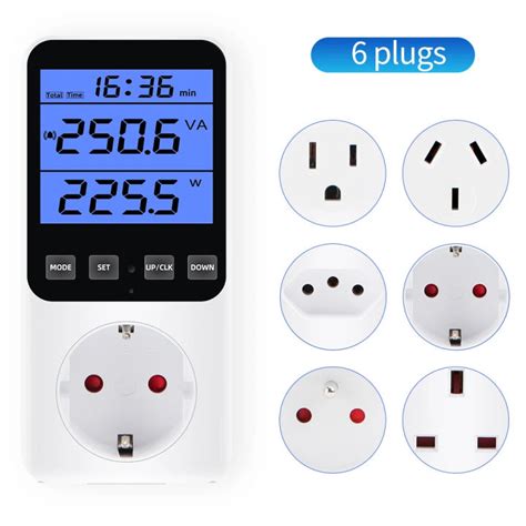 Ac 220v Digital Power Wattmeter Electricity Consumption Tester Kwh Energy Meter Us Eu Uk Plug