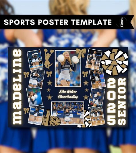 Senior Poster Template Cheer Senior Night Cheer Poster Cheerleading Banner Template Photo ...