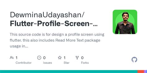 GitHub DewminaUdayashan Flutter Profile Screen UI Design This Source Code Is For Design A