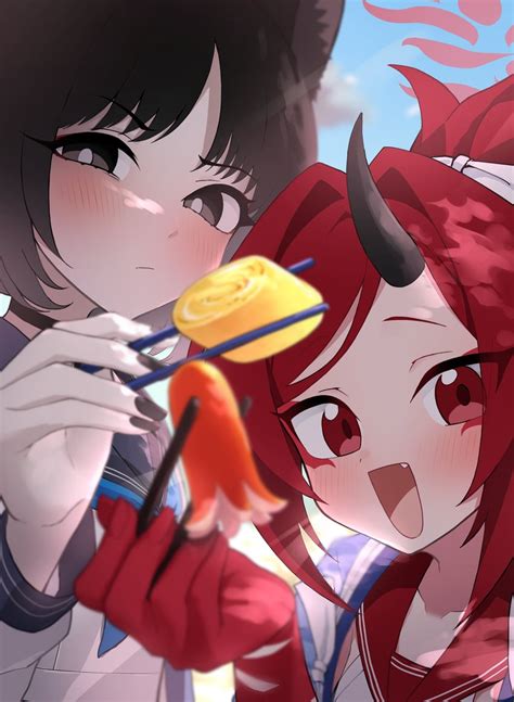 Kikyou And Renge Blue Archive Drawn By Nakamura Kumarin Danbooru