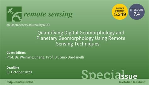 Pdf Special Issue Remote Sensing 2023 Quantifying Digital Geomorphology And Planetary