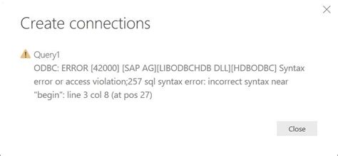 solved odbc error [42000] [sap ag][libodbchdc dll][hdbod