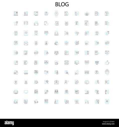 Blog Icons Signs Outline Symbols Concept Linear Illustration Line