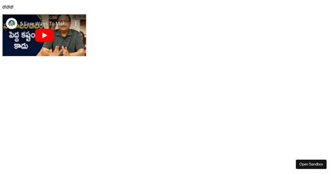 Paly Youtube Vidoe Using Plyrjs Codesandbox