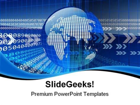 binary with abstract globe powerpoint templates and powerpoint