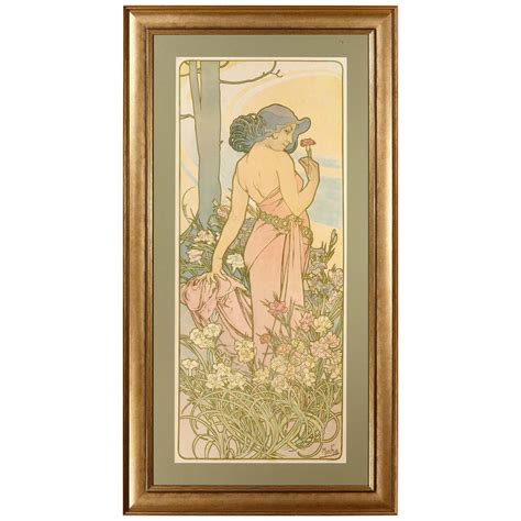 Alphonse Mucha Carnation Art Nouveau Poster 1898 At 1stdibs