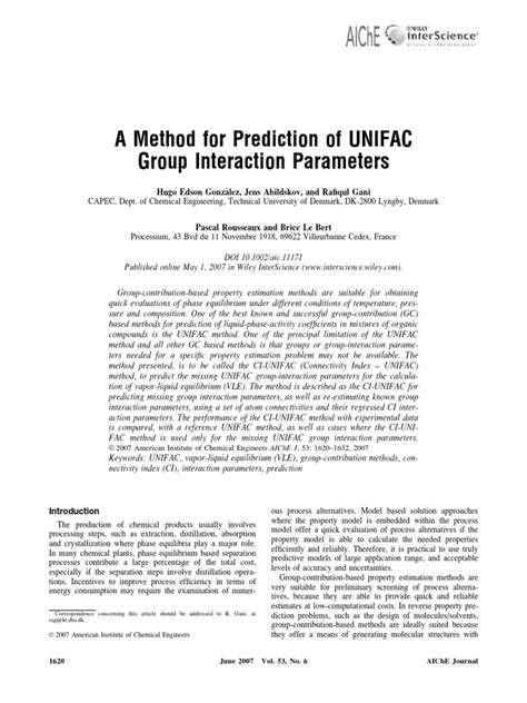 a method for prediction of unifac group interaction parameters pdf