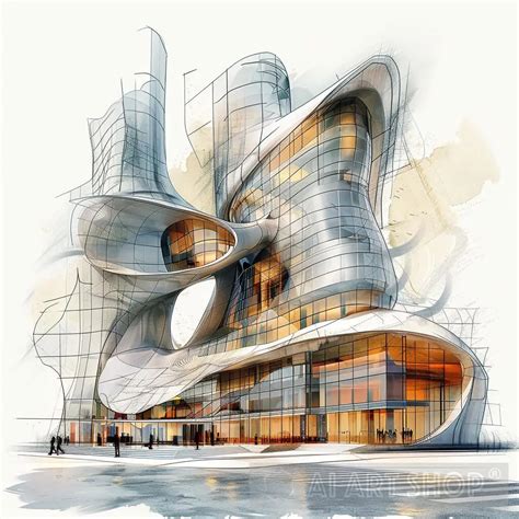 Sculptural Symphony Avant Garde Building With Artistic Glass And M