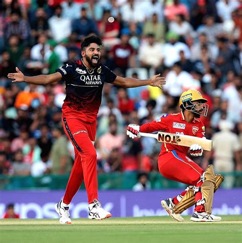Mohali Rcb Bowler Mohammed Siraj Appeals Successfully For Lbw
