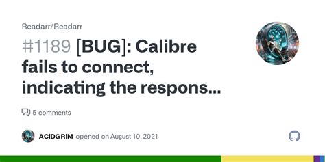 [bug] calibre fails to connect indicating the response ended