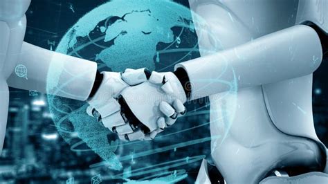 Mlp Internet Connection Controlled By Ai Robot Huminoid And Machine Learning Process Stock