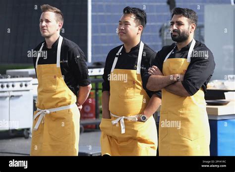 Top Chef From Left Contestants Tom Goetter Buddha Lo Ali Al Ghzawi Spurred Lines Season