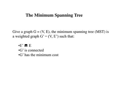 Ppt Kruskals Algorithm For Computing Msts Powerpoint Presentation