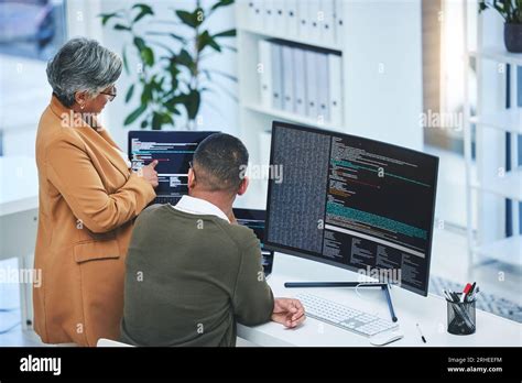 Teamwork Coaching And Programmer With Business People In Office For