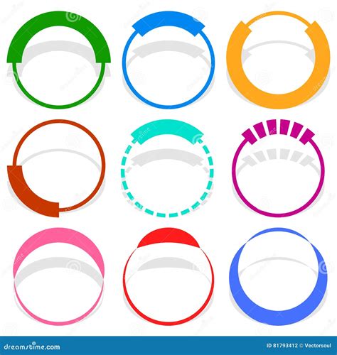 9 Circular Segmented Circle Preloader User Interface UI Elemen Stock Vector Illustration Of